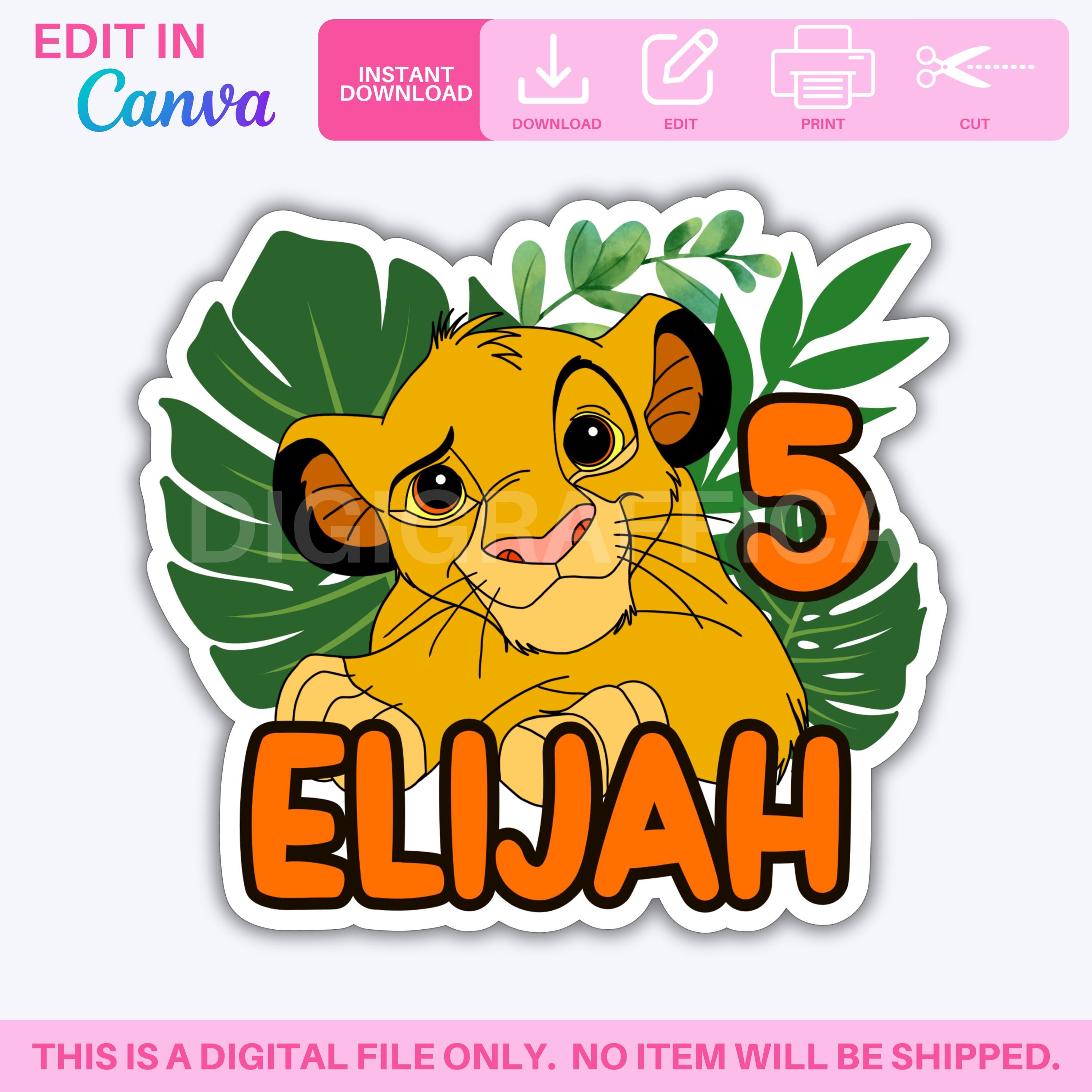 Lion King Cake Topper Template: Printable Safari Jungle Birthday Decor ...