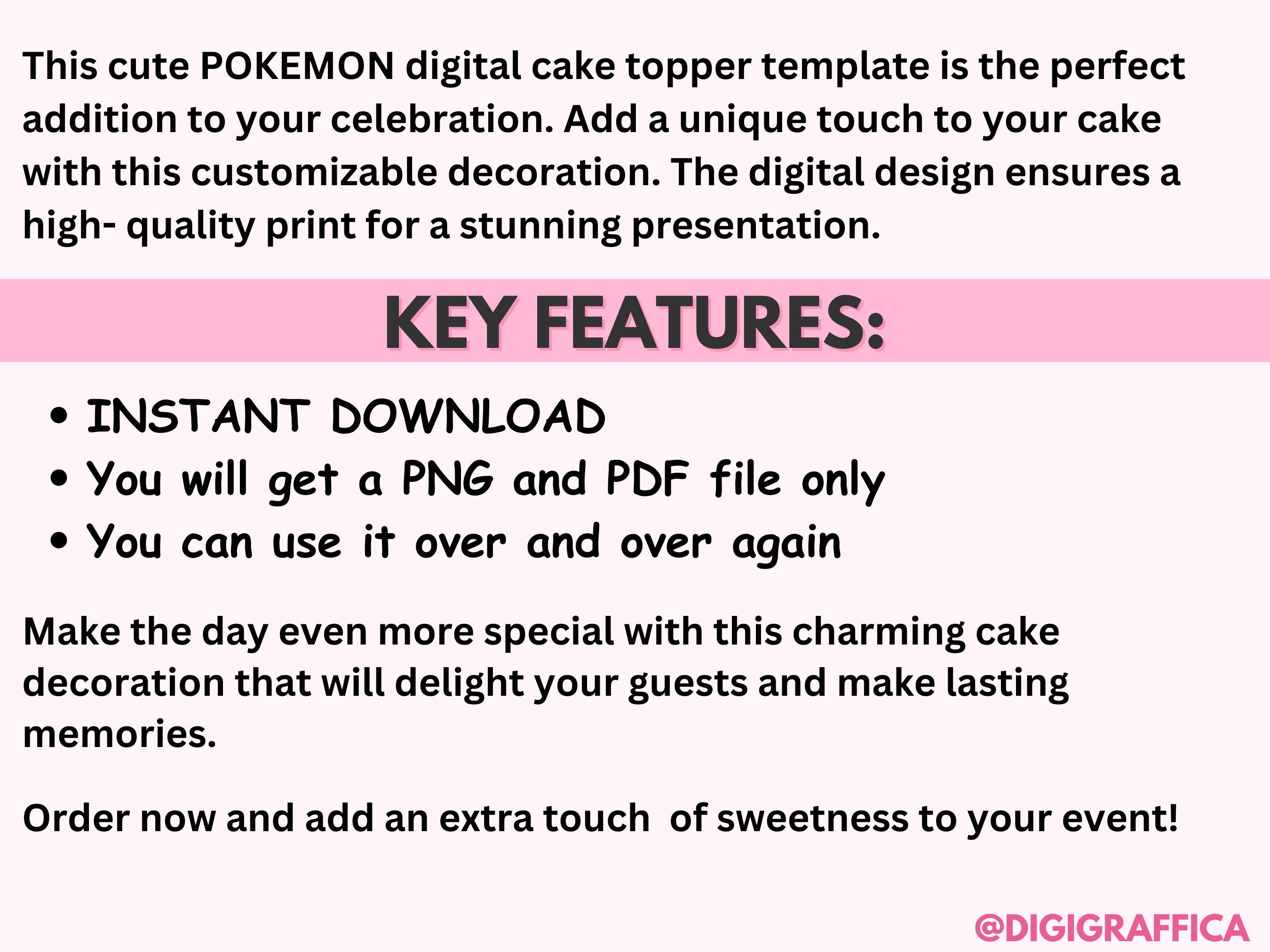 P0kem0n Instant Download Cake Topper, Digital File Download, Cake ...