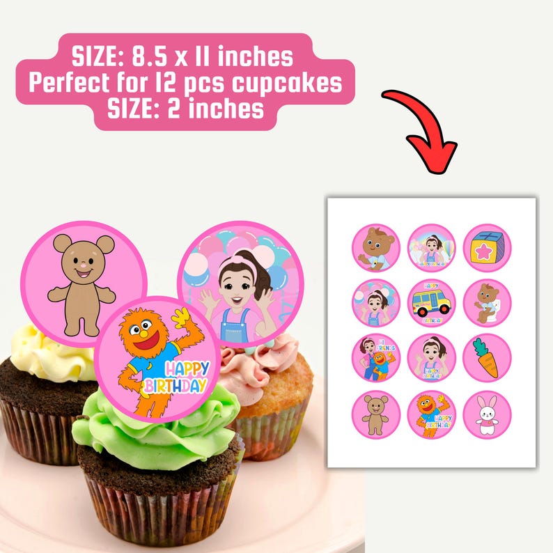 Ms. Rachel Cupcake Toppers: 2-inch Party Decor (digital Download) - Etsy