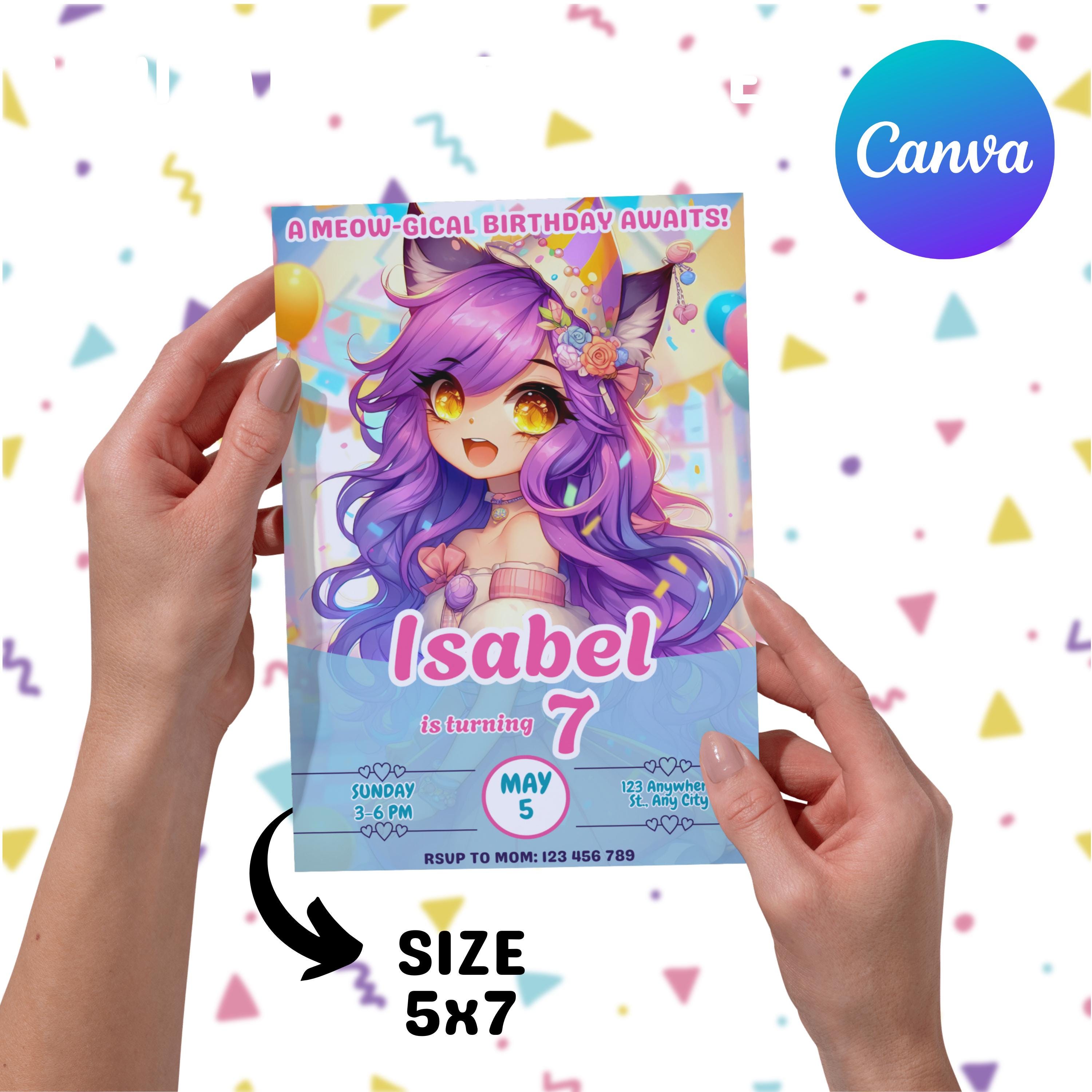 Aphmau Birthday Invitation, Canva Editable Aphmau Invitation ...