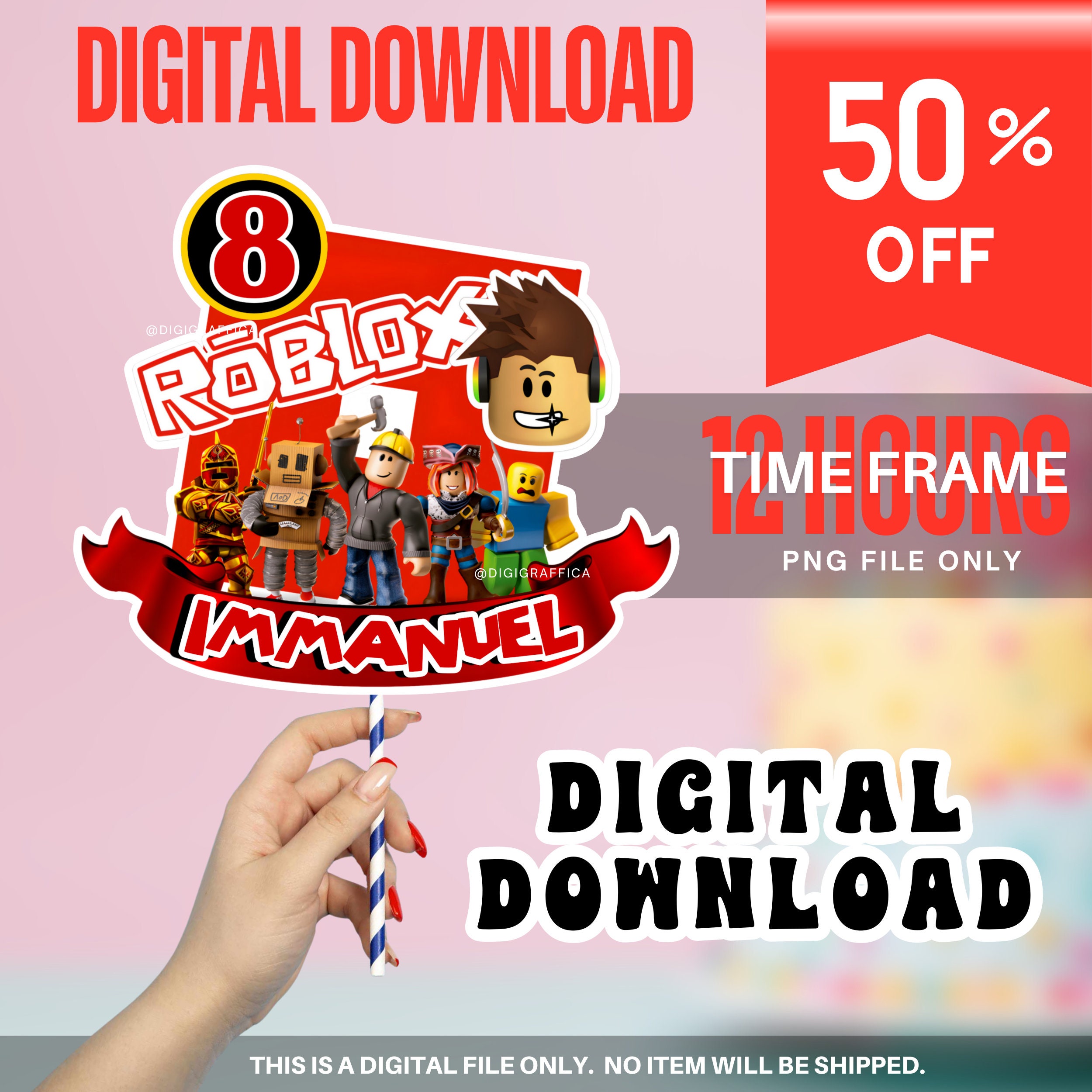 Roblox Cake Topper, Roblox Boy Cake Topper, Printable Cake Topper ...