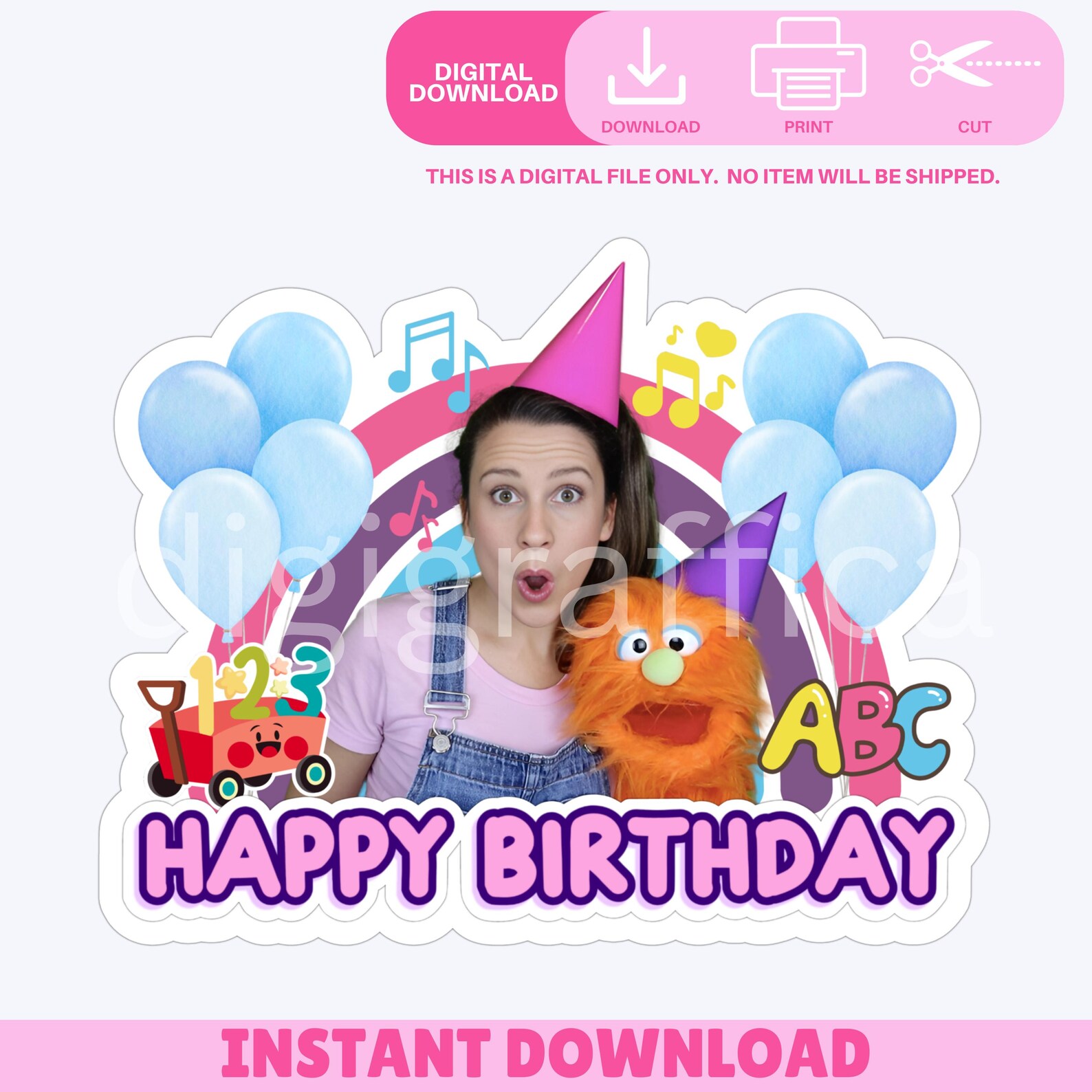 Ms Rachel Digital Cake Topper, PNG Instant Download Cake Topper, Ms ...