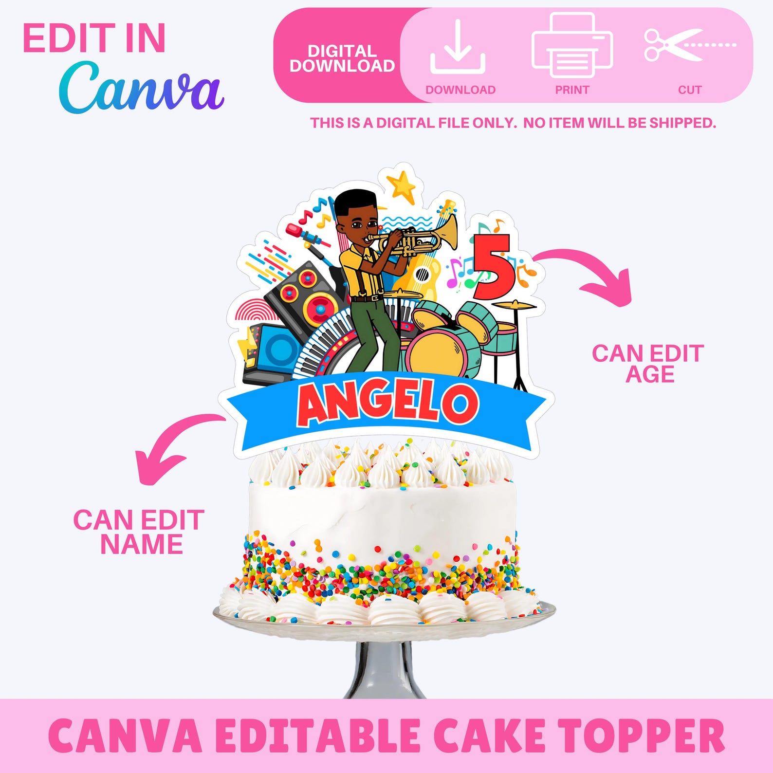 Gracie's Corner Cake Topper, Edit in Canva Cake Topper, Gracie's Corner ...
