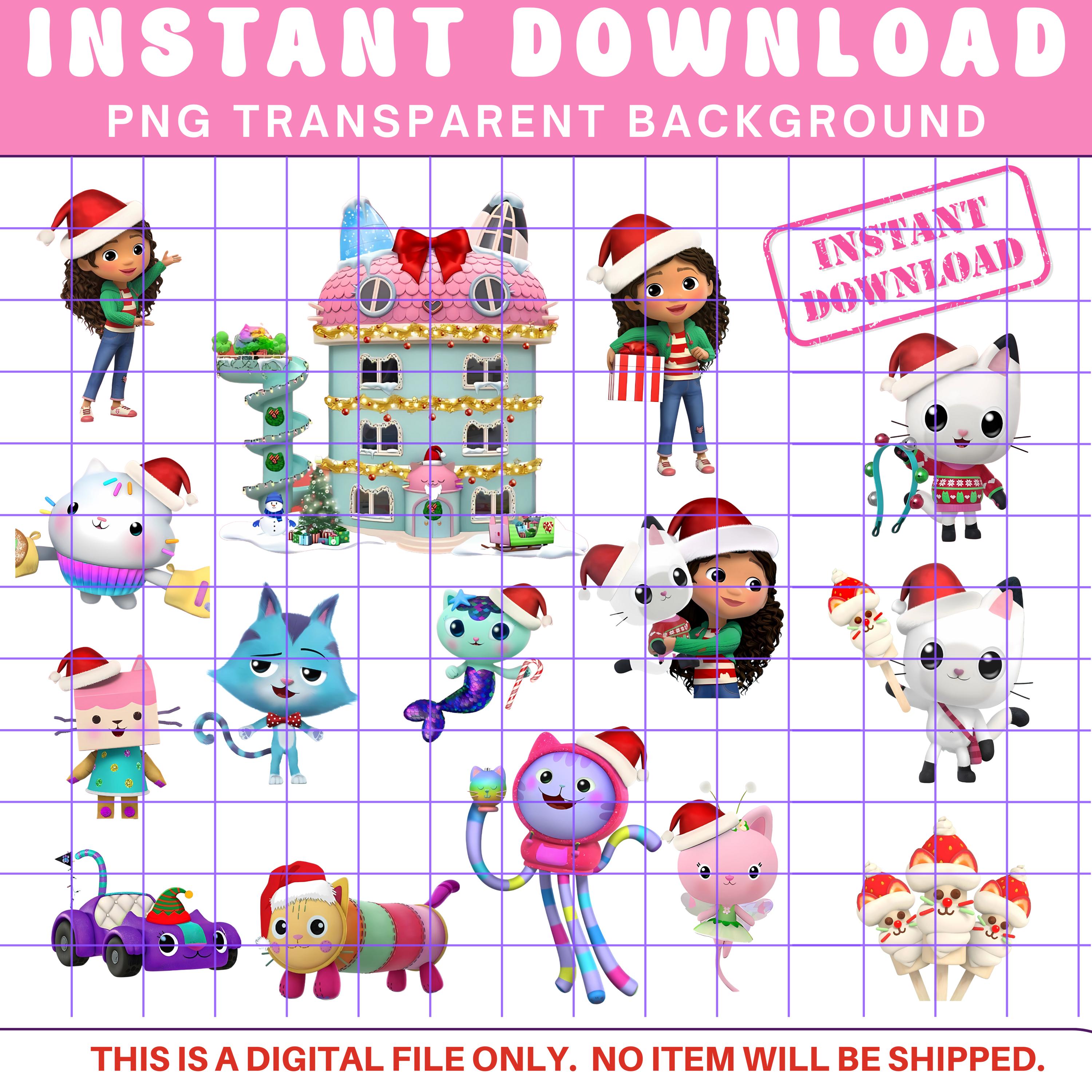 Printable Gabbys Dollhouse PNG, Printable Christmas Gabby Dollhouse ...