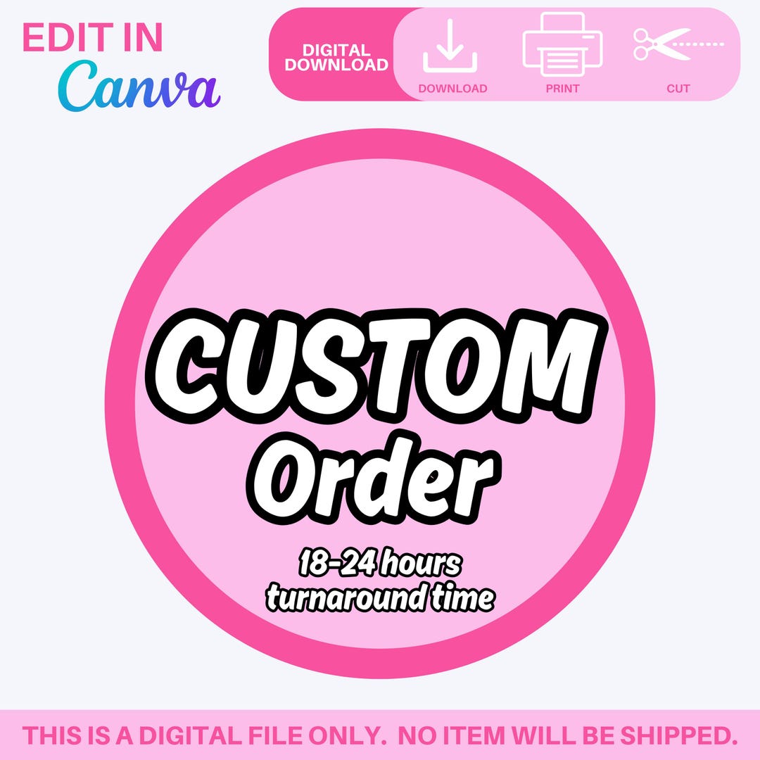 Custom Cake Topper Design: Personalized Canva Template (digital File ...
