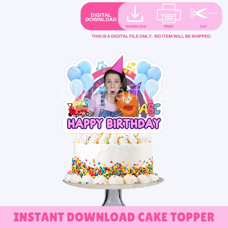 Ms Rachel Digital Cake Topper, PNG Instant Download Cake Topper, Ms Rachel Birthday Printable ...