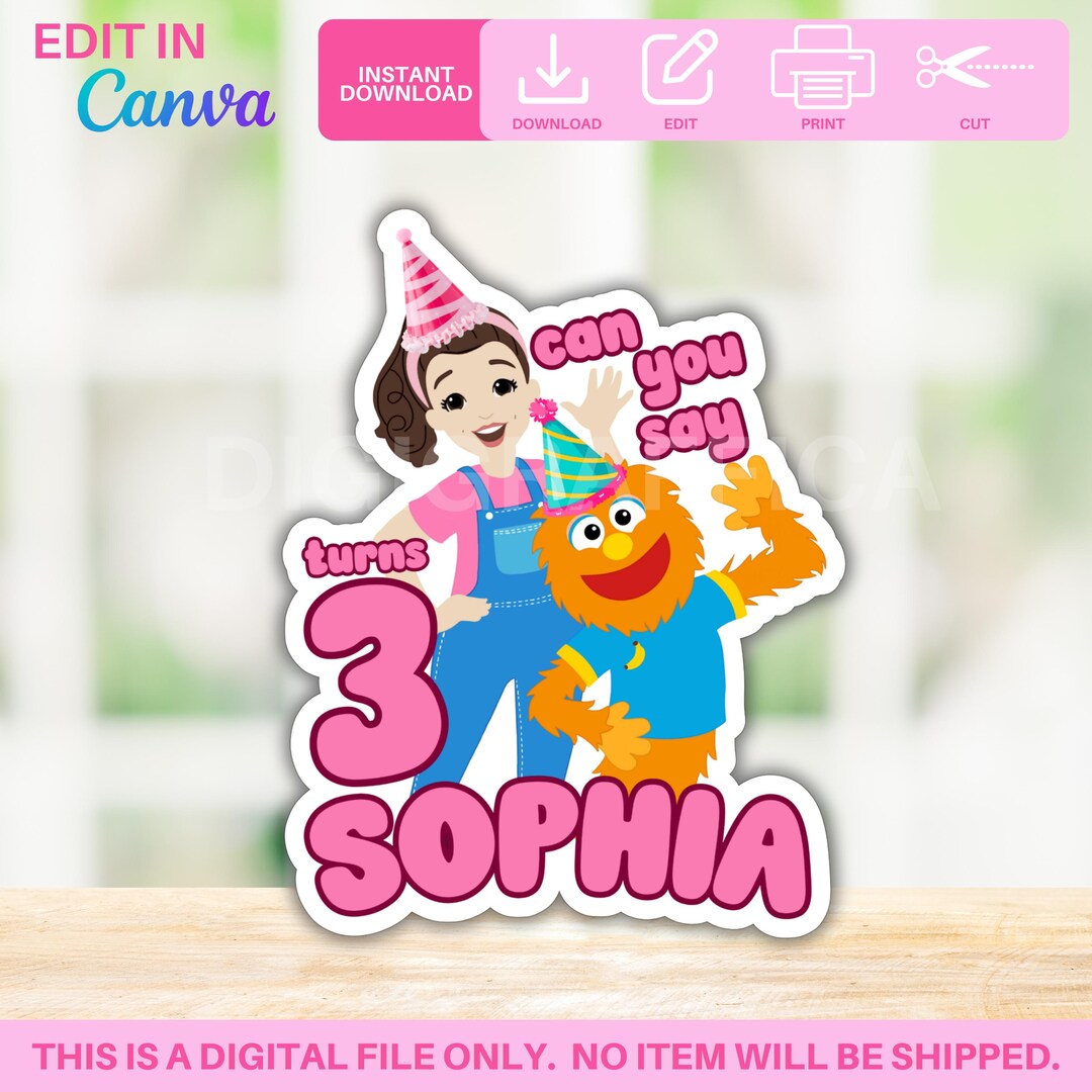 Ms Rachel Canva Editable Cake Topper, Birthday Printables ( Instant ...