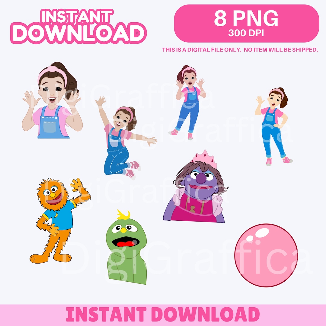 Ms Rachel Clipart Set: 8 PNG Images for Crafts & Party Prints (digital ...