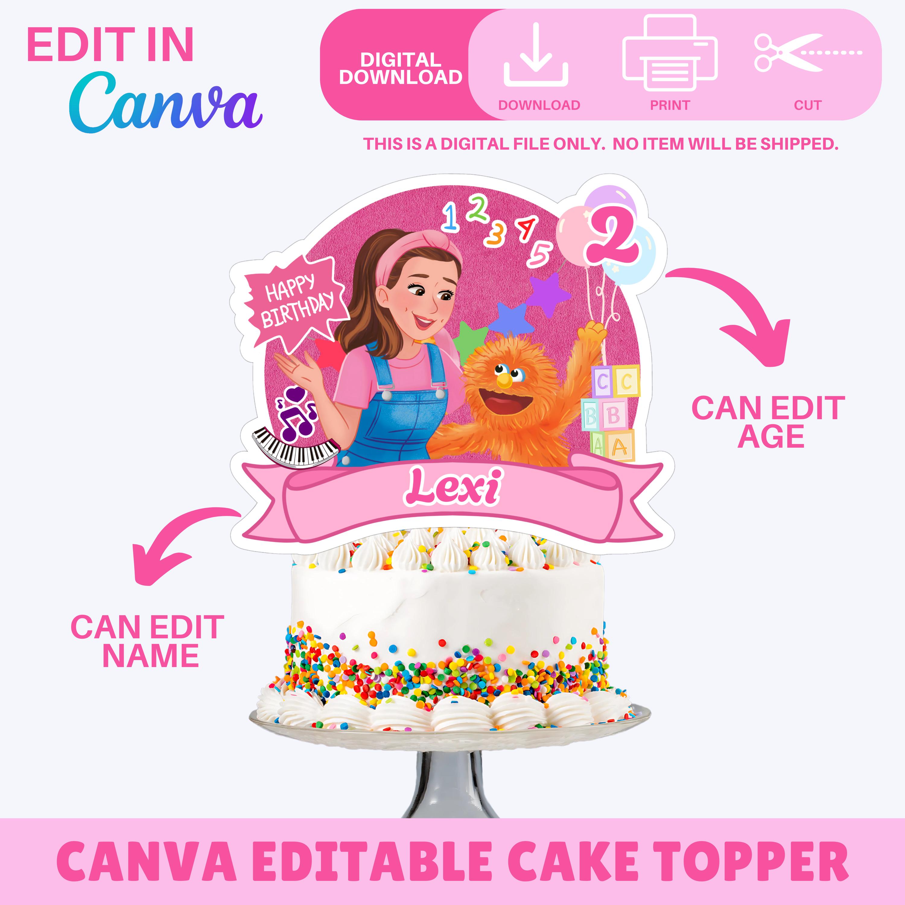 Ms. Rachel Cake Topper: Canva Editable Birthday Party Decor (digital ...