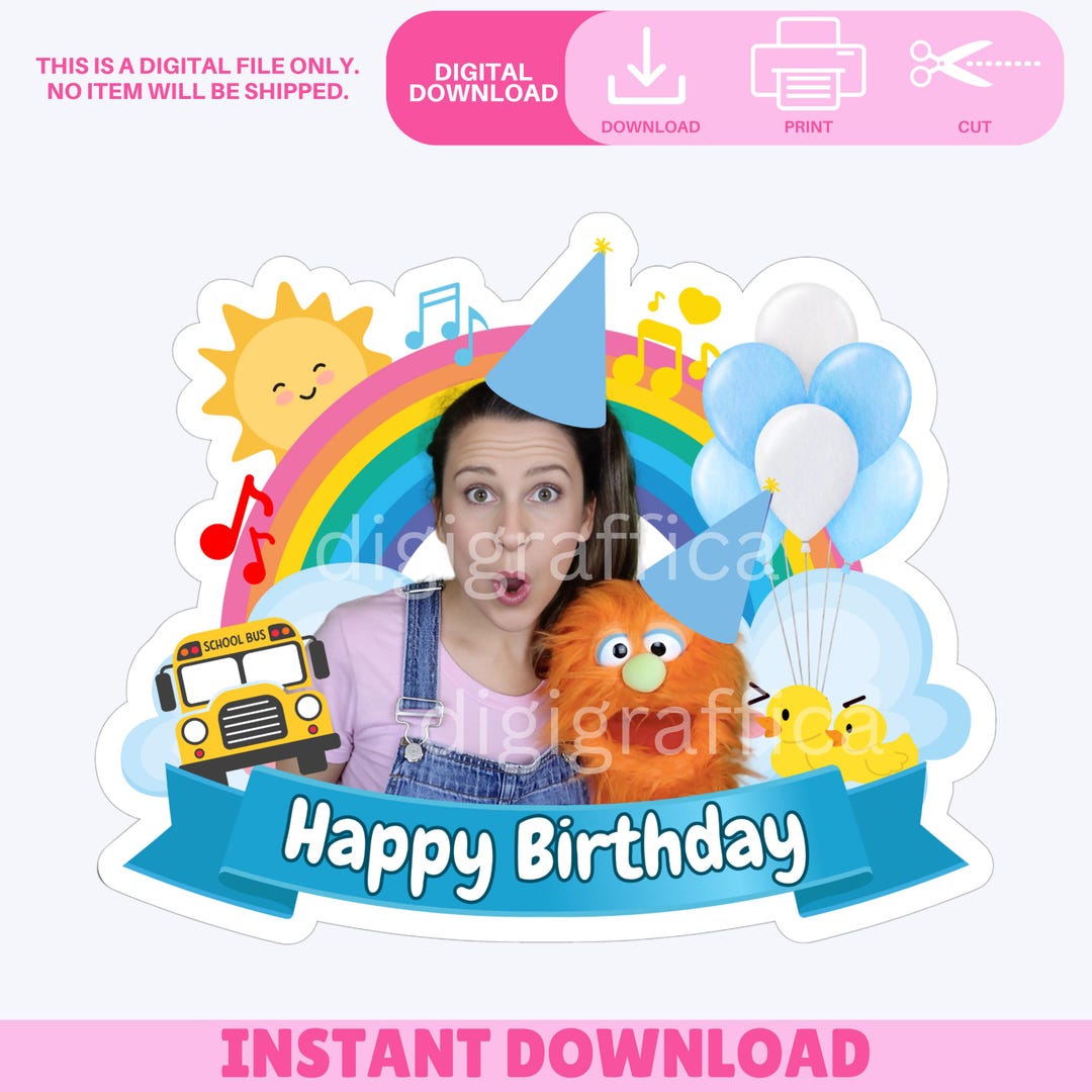 Blue Ms. Rachel Cake Topper | Digital Instant Download | Printable ...