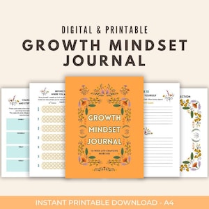 Growth Mindset Journal, Digital & Printable, 12 Weeks Exercises ...