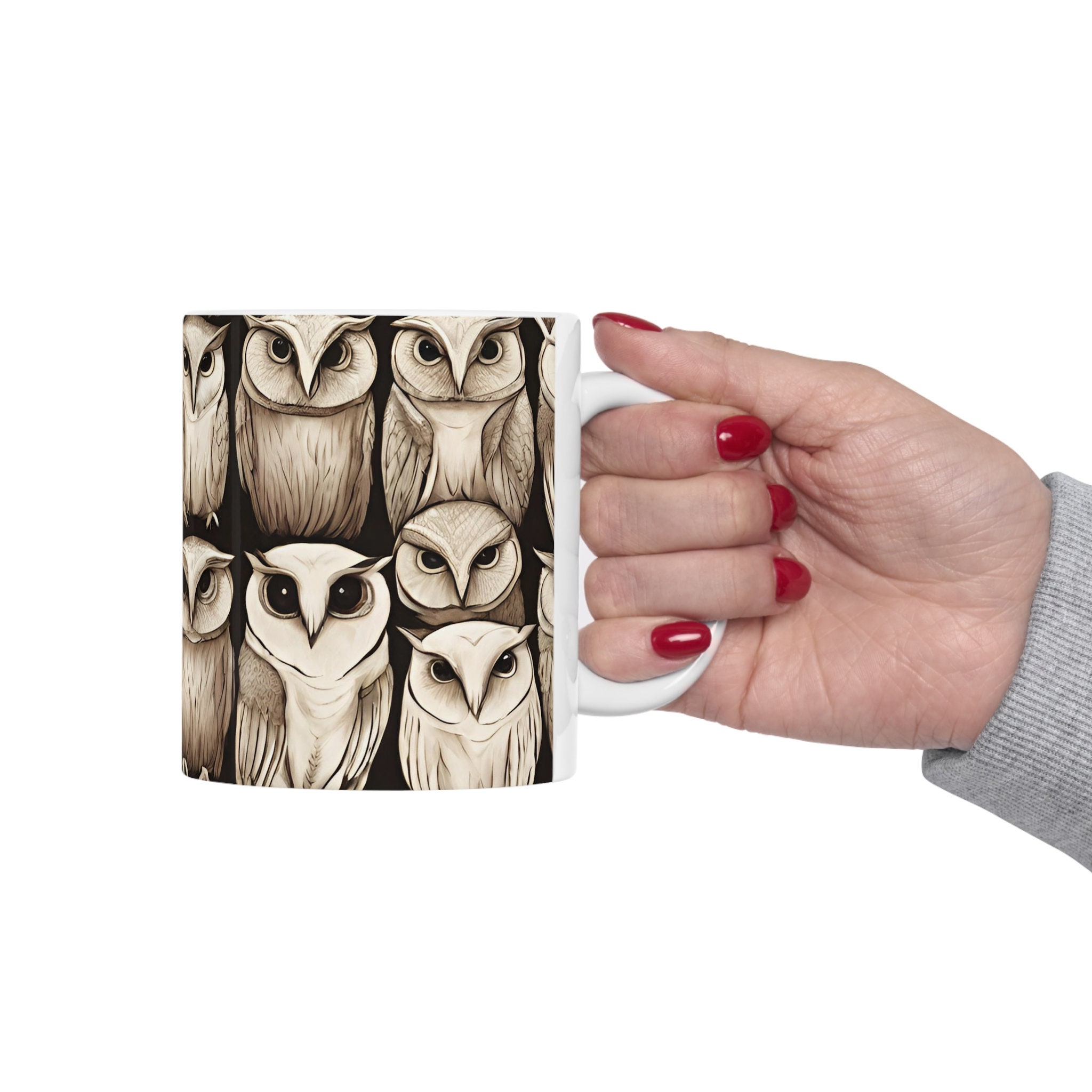 Barn Owl Mug, Owl Cup, Gift, Coffee Mug, Present, Animal Mug, Barn Owl ...