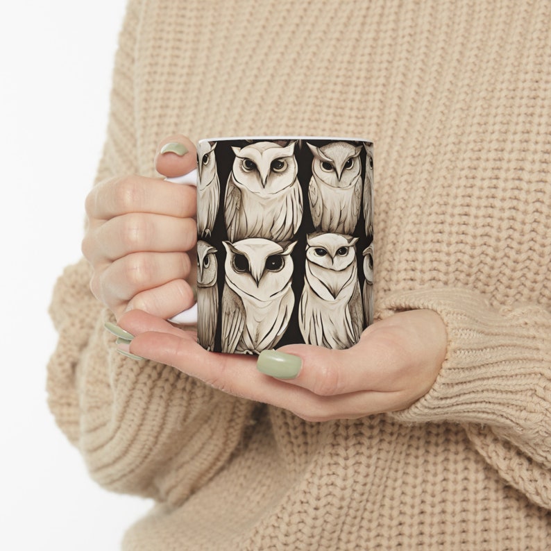 Barn Owl Mug, Owl Cup, Gift, Coffee Mug, Present, Animal Mug, Barn Owl ...