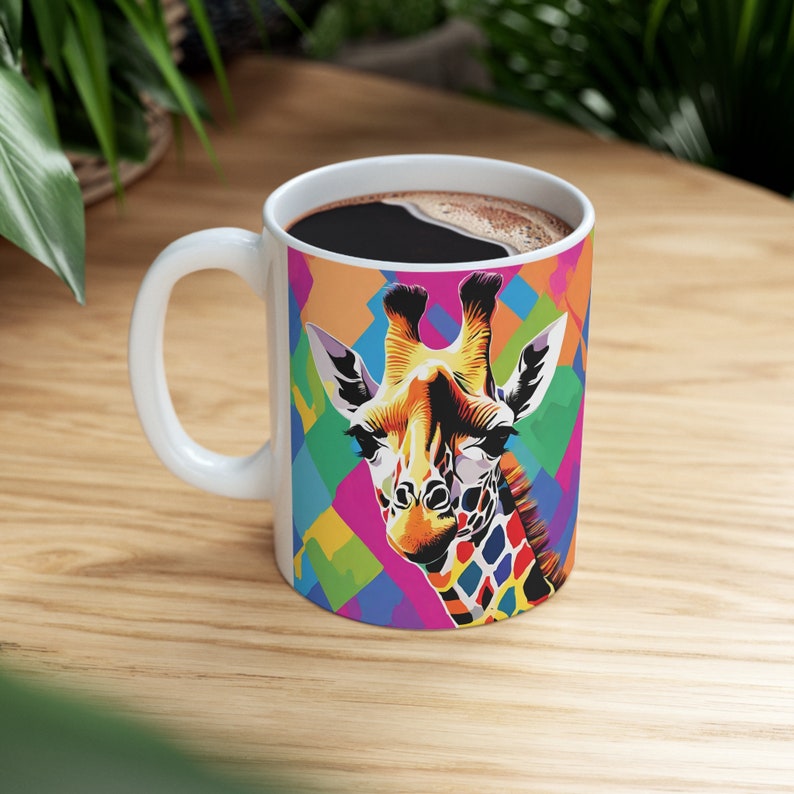 Giraffe Coffee Mug, Giraffe Gift, Colorful Giraffe, Giraffe Picture ...