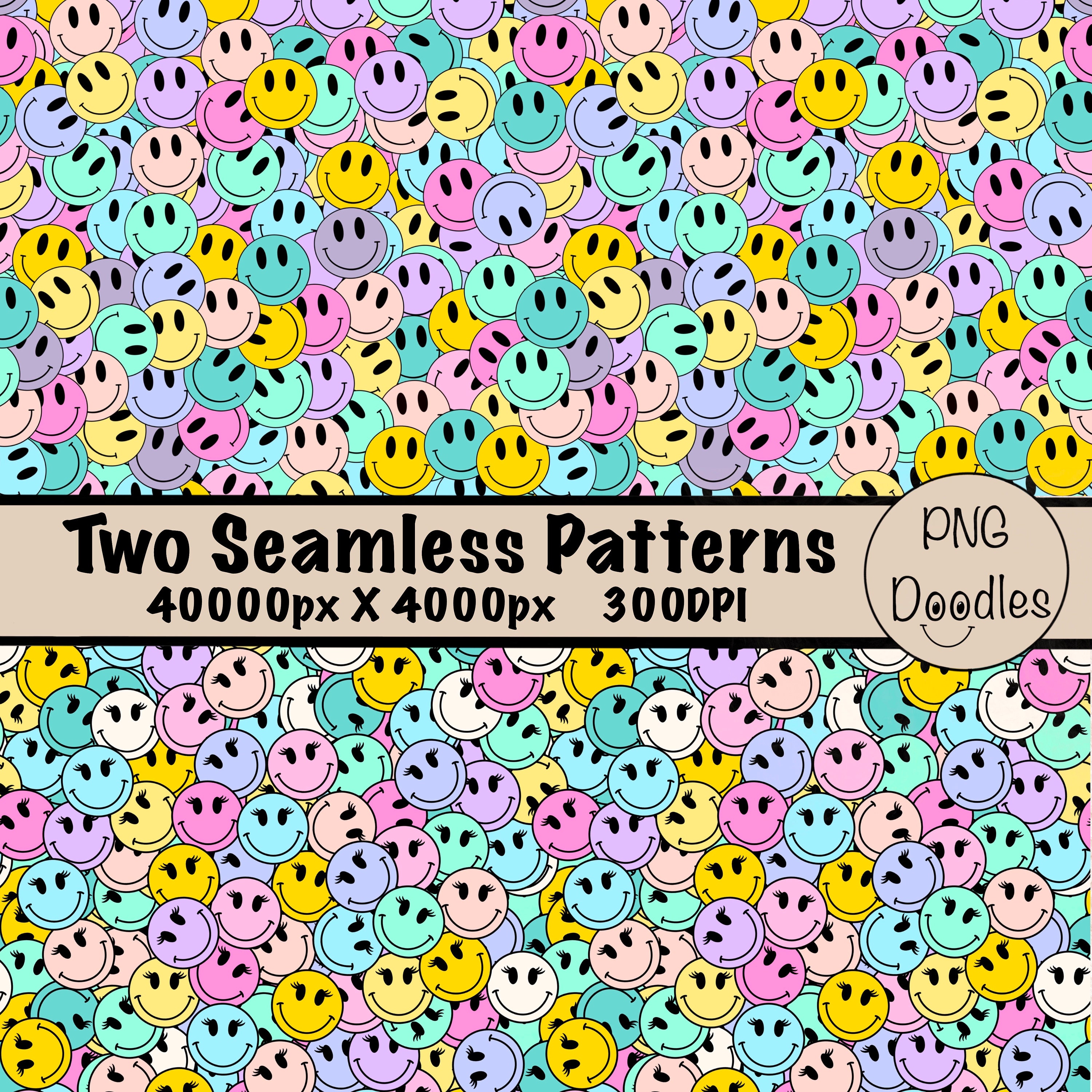 Seamless Pattern, Seamless File for Fabric Sublimation, Smiley Face ...