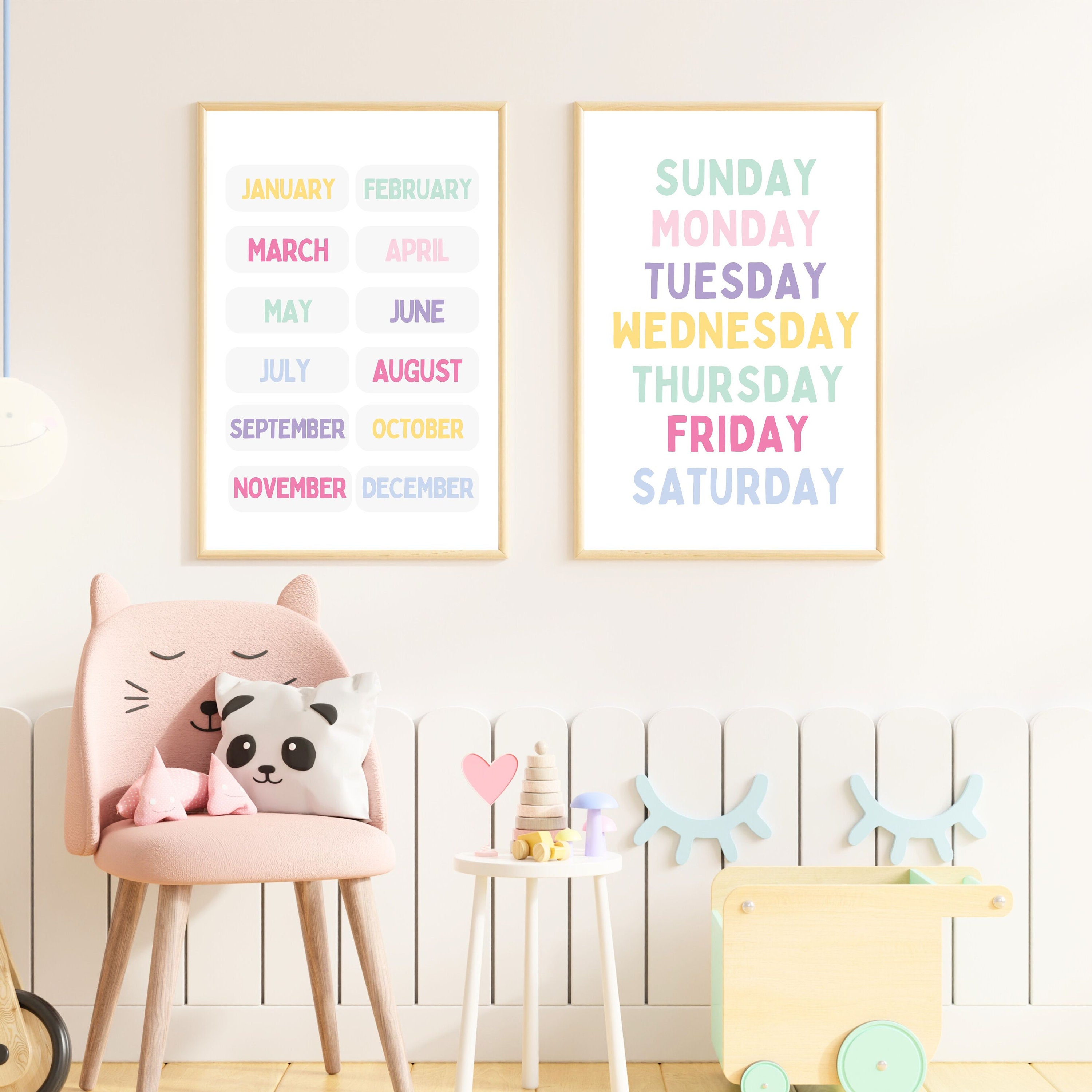Kids Wall Art Set, Educational Posters, Classroom Decor, Alphabets ...