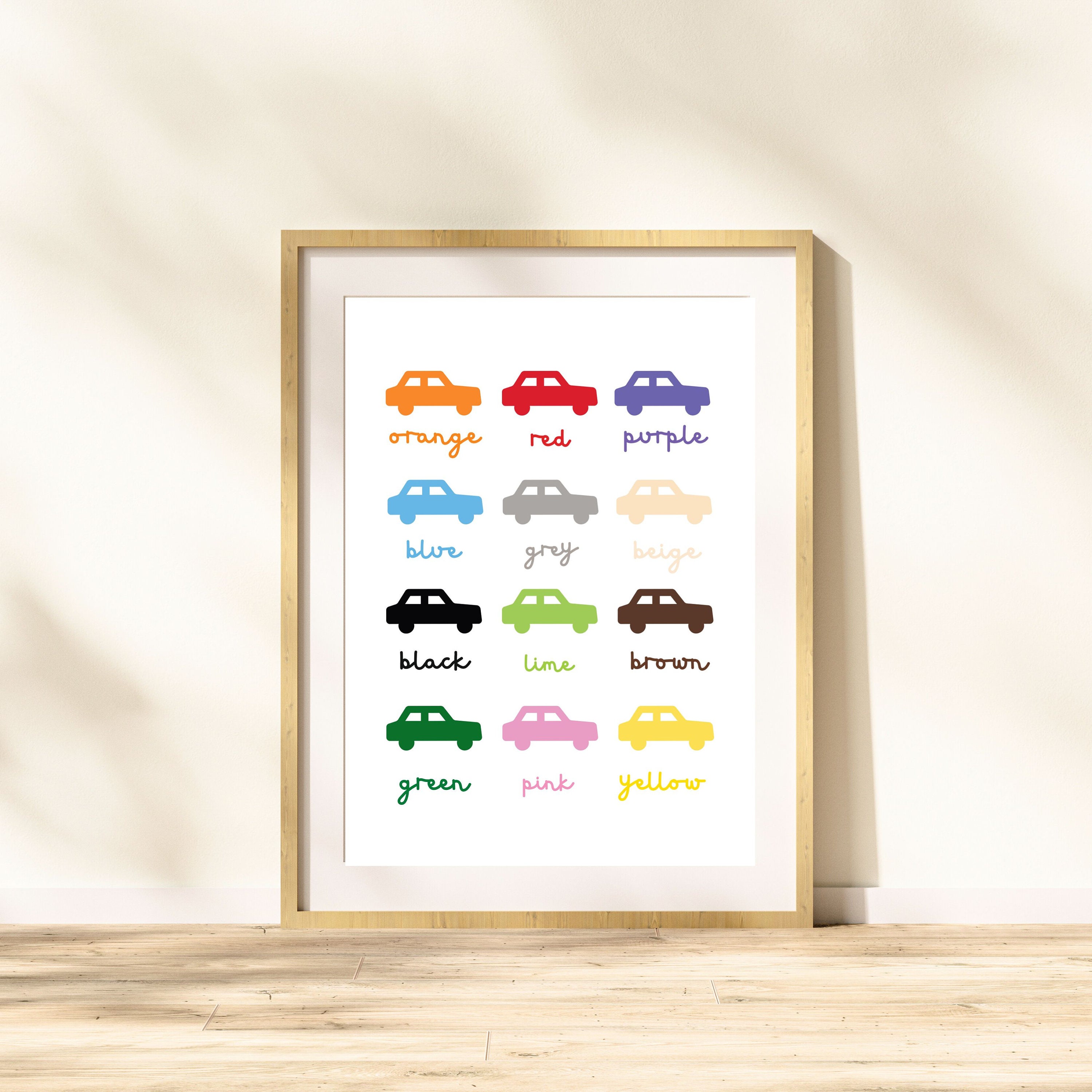 Kids Wall Art Set, Educational Posters, Classroom Decor, Colours ...