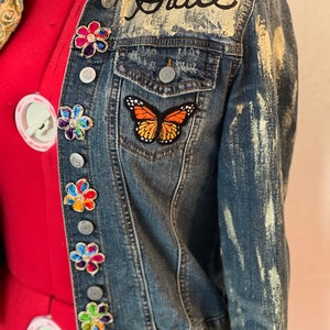 Butterfly Denim Jacket, Joyful and Free - Etsy
