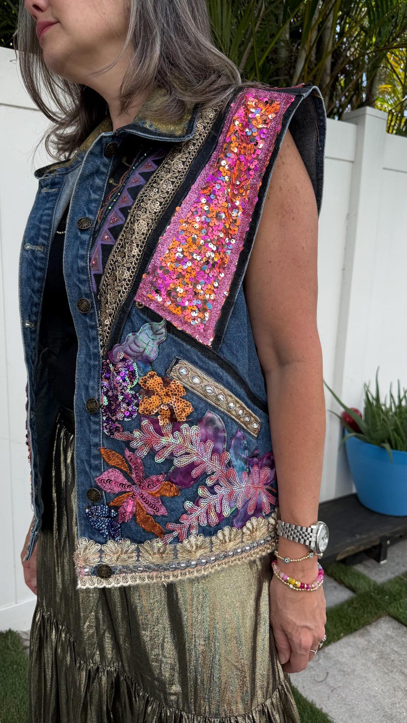 Indie Style Denim Vest - Etsy