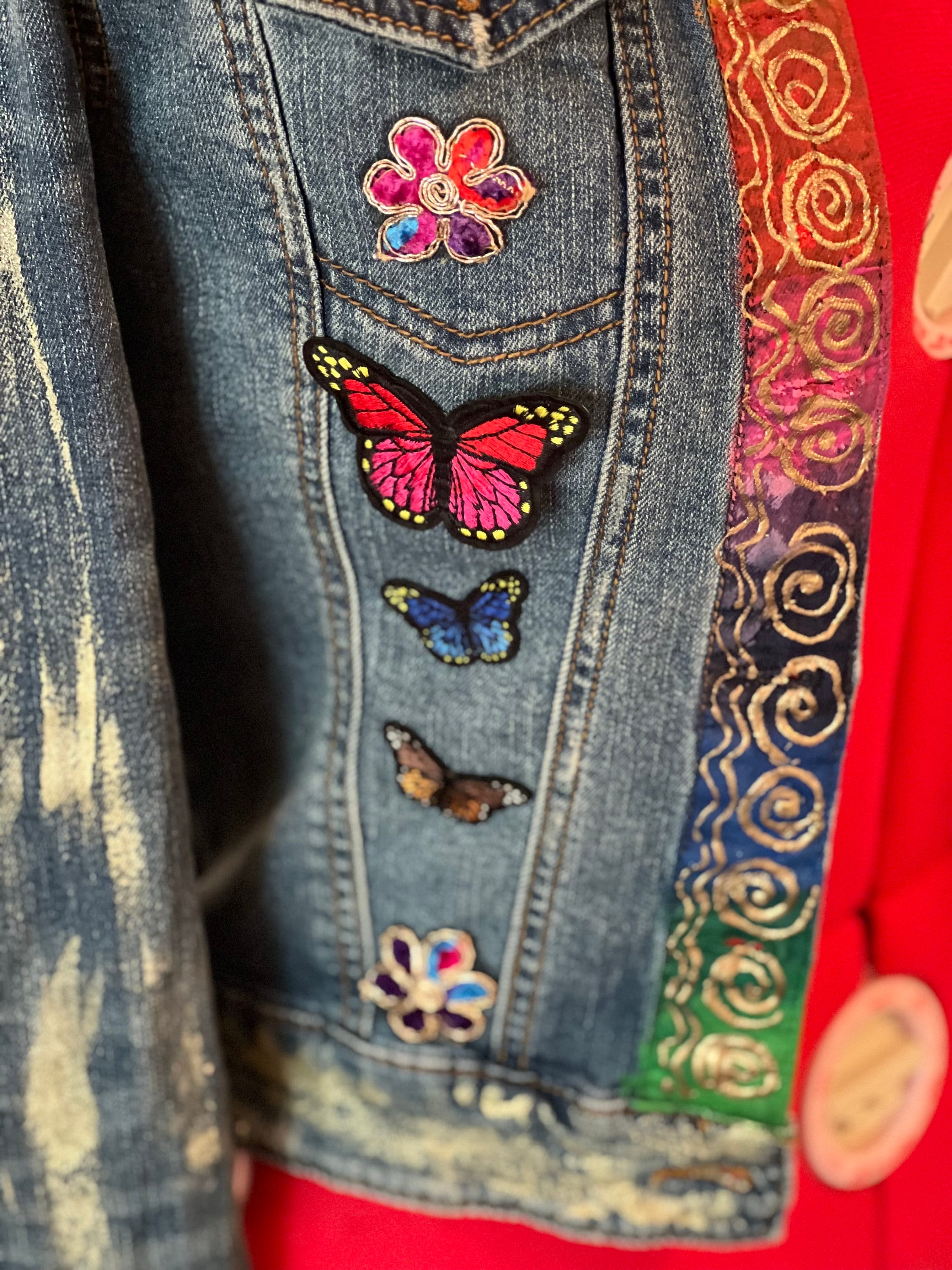 Butterfly Denim Jacket, Joyful and Free - Etsy