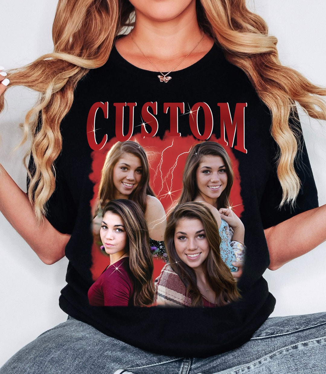 Custom Rap Tee, Girlfriend, Boyfriend Tee, Shirt With Face Photo ...