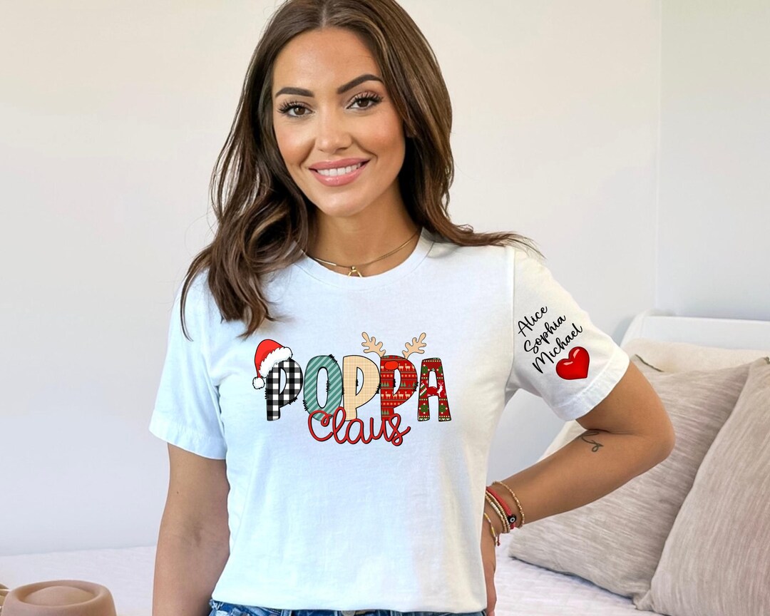 Personalized POPPA Claus Shirt, Christmas Gift: Christmas Papa Tee - Etsy