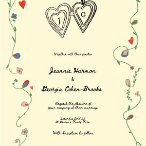 PRINT Option Hand Drawn French Inspired Wedding Invitation - Etsy