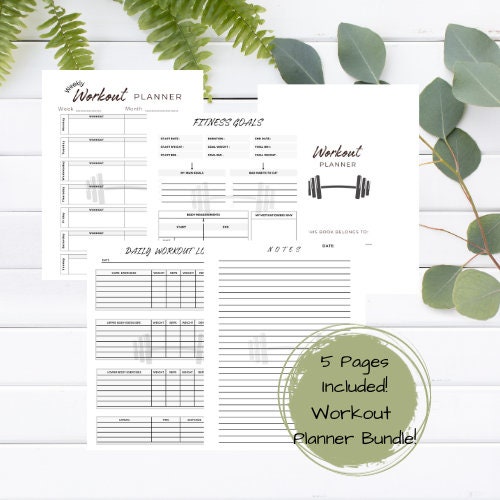 Weekly Workout Planner. Printable Workout Planner. Daily - Etsy