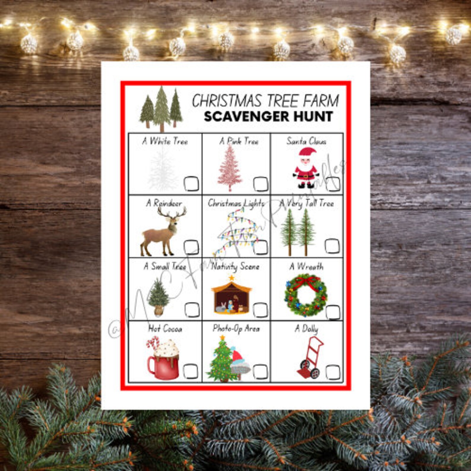 Christmas Tree Farm Scavenger Hunt for Kids. - Etsy