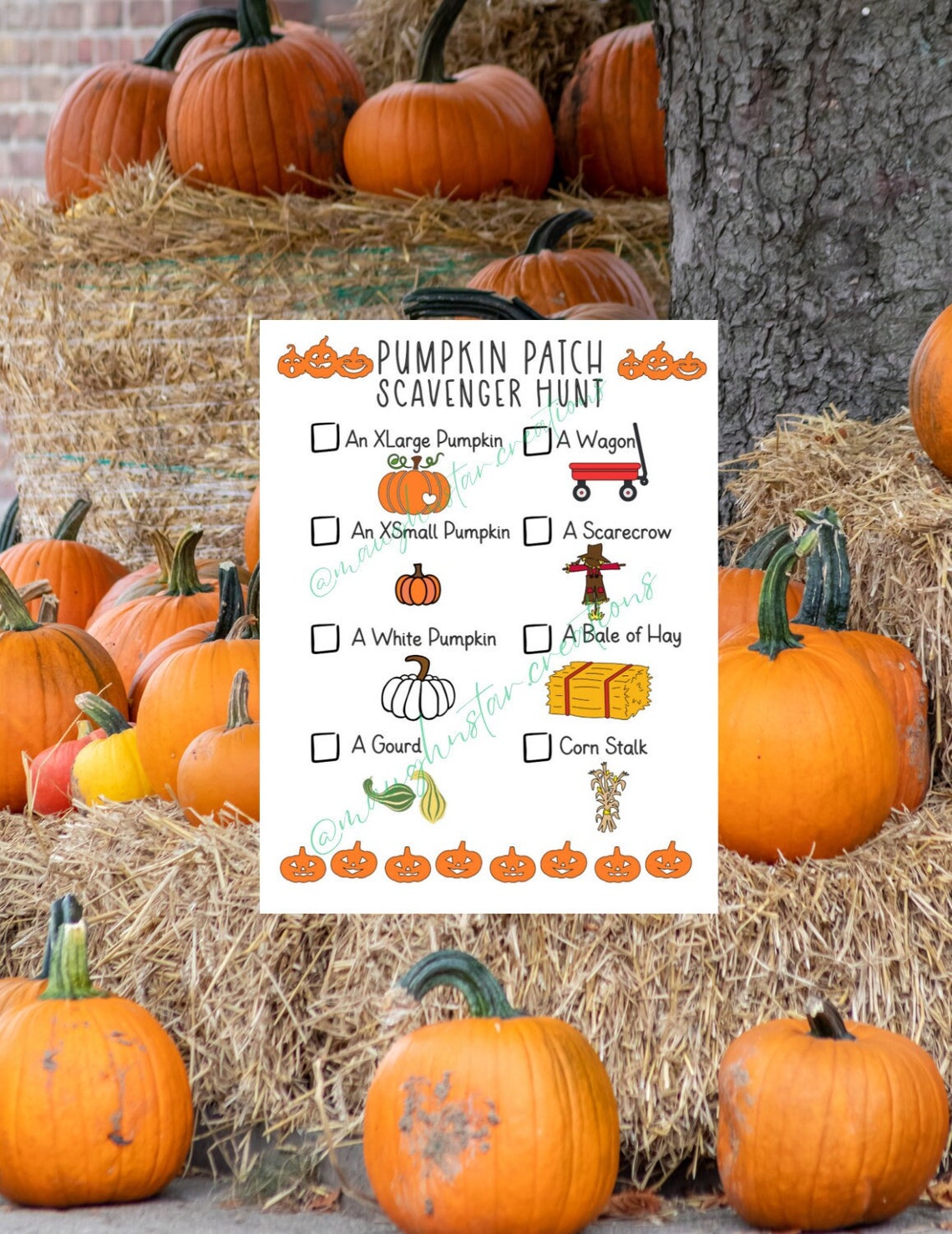 Pumpkin Patch Scavenger Hunt for Kids. Printable Fall Activity for Kids ...