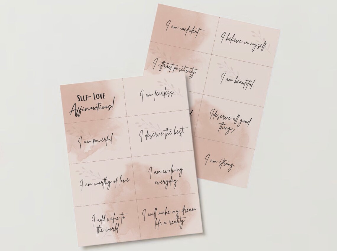 Affirmation Cards. Self Love Affirmation Cards. Printable Affirmation ...