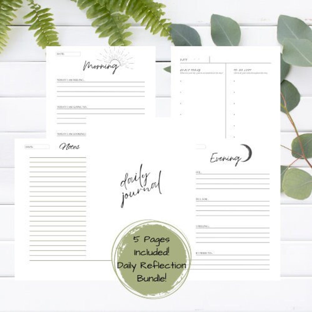 Daily Reflection Journal. Mental Health Journal. Digital Download ...