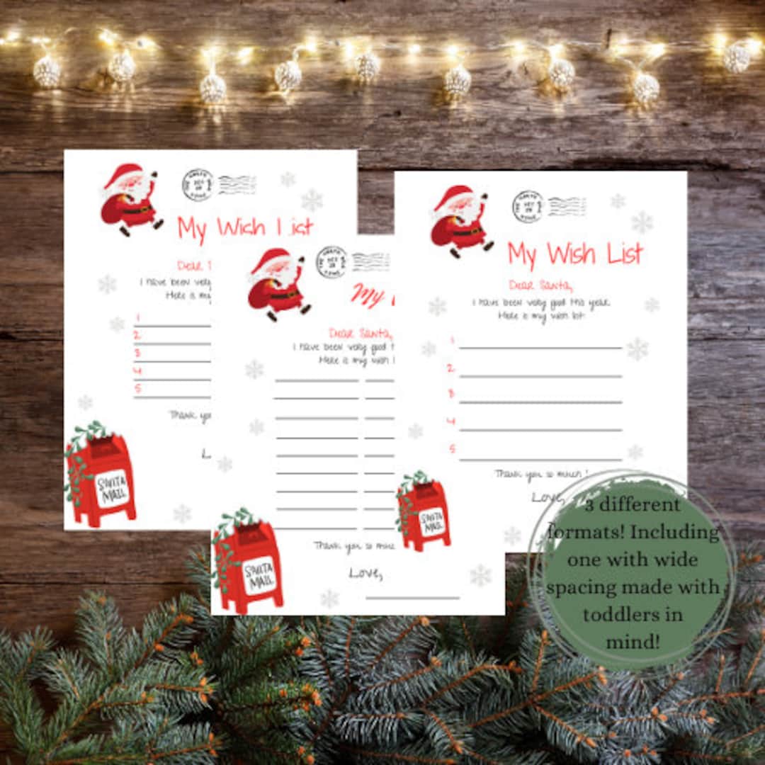 Christmas Wish List. Christmas Wish List Printable. Letter to Santa ...