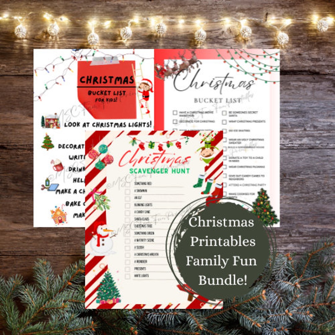 Printable Holiday Activity. Holiday Bucket List for Families. Christmas ...