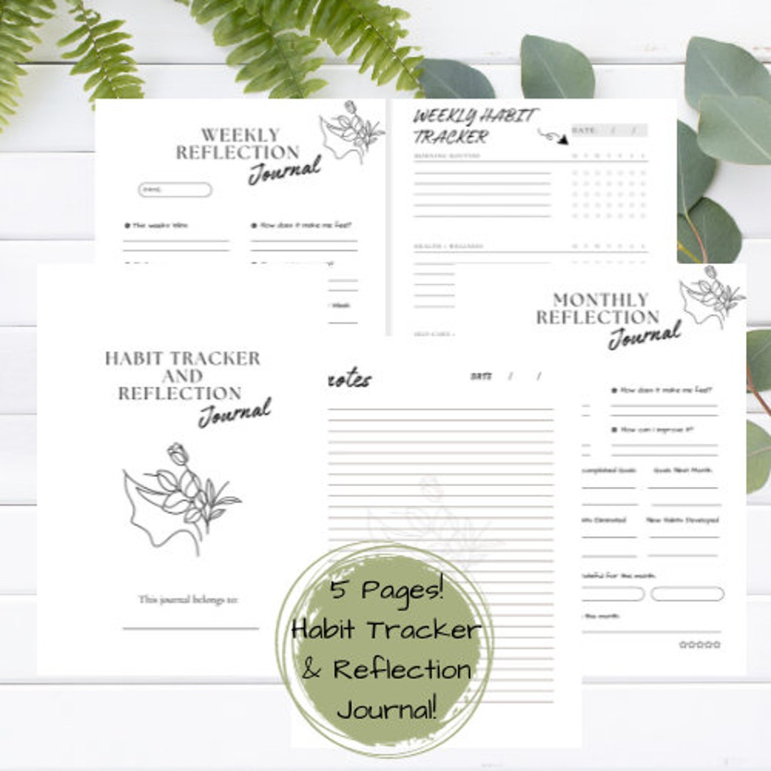 Habit Tracker. Reflection Journal. Mental Health Journal. Digital ...