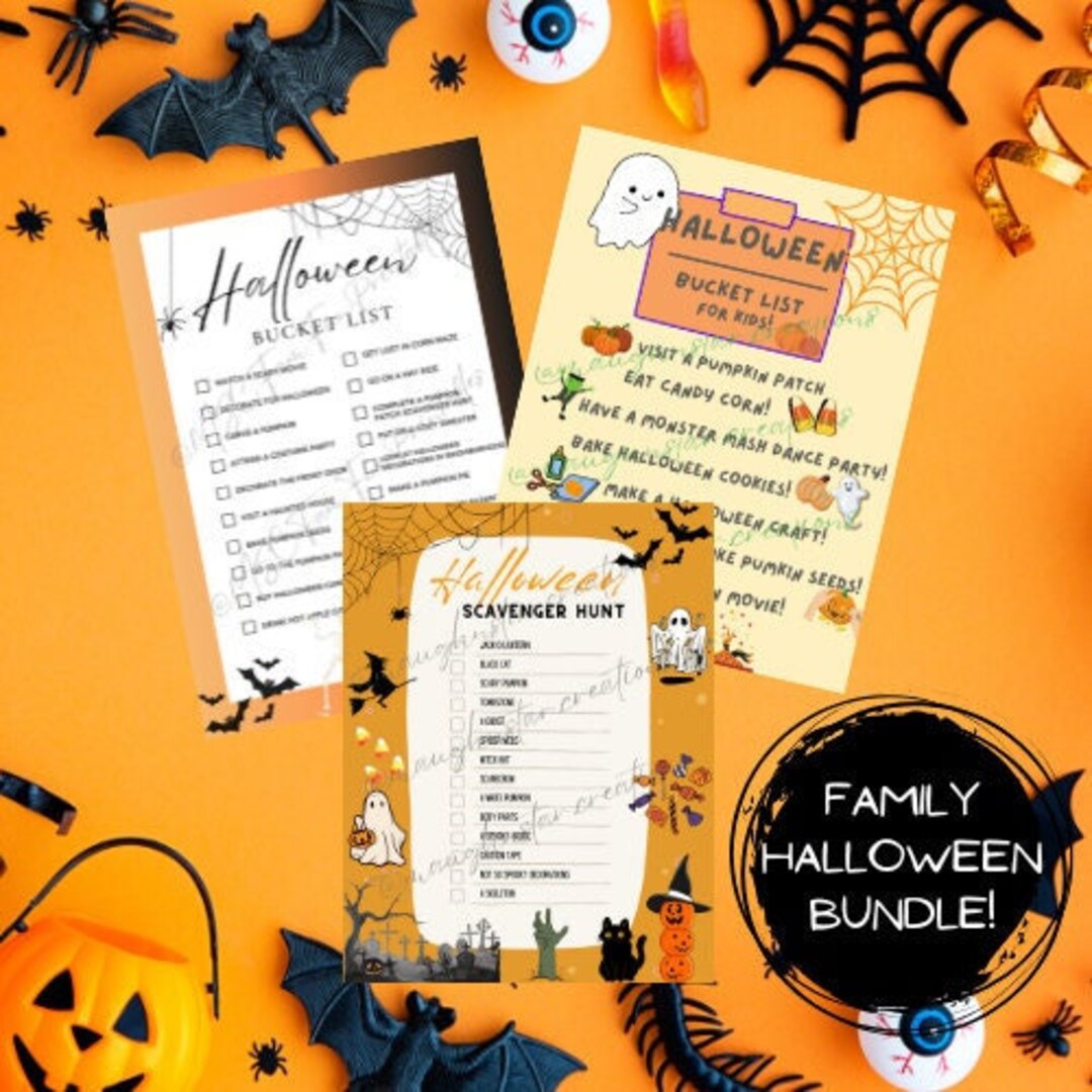 Printable Halloween Activities. Halloween Bucket List for Kids. Family ...