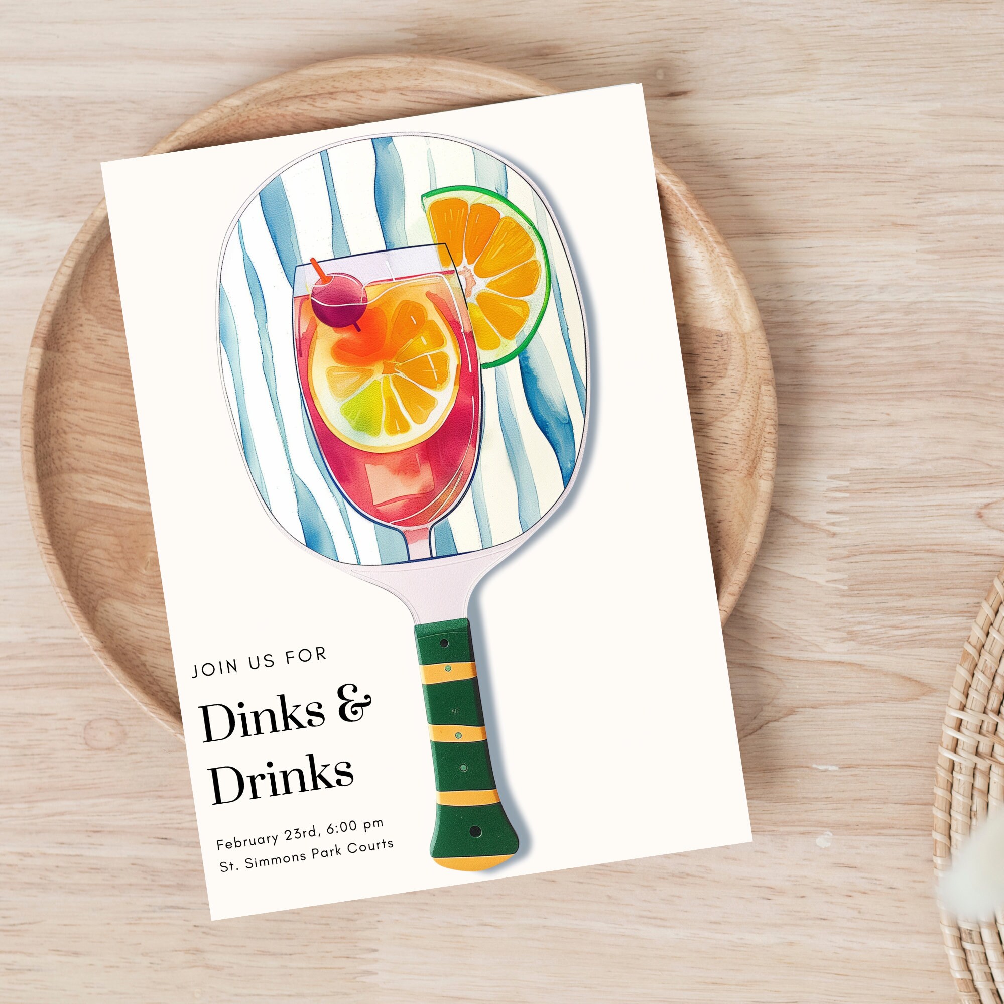 Dinks & Drinks Pickleball Party Invitation - Digital Download - Etsy
