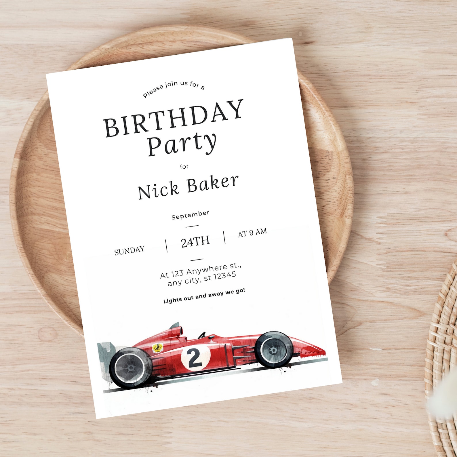 Editable Formula 1 Birthday Invitation Race Car Boy Birthday Invite ...