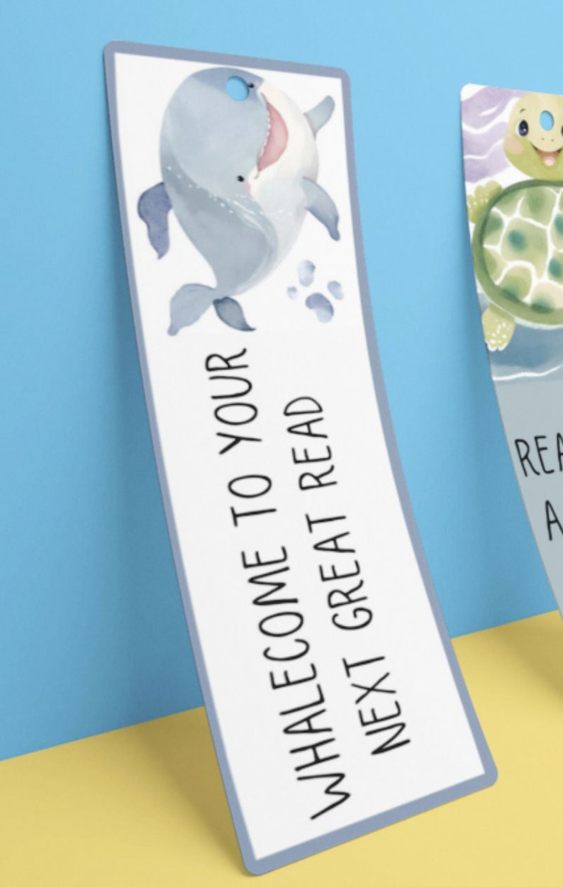 Printable Bookmarks for Book Lovers, Digital Ocean Bookmarks, Shark ...