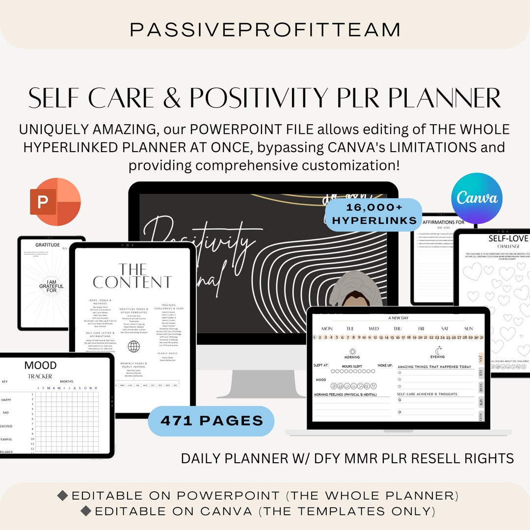 Self Care PLR Planner, MMR Planner, Daily Plr Planner, Done for You ...