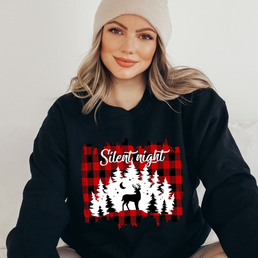 Silent Night, Christmas Sweater, Silent Night Shirt, Reindeer ...