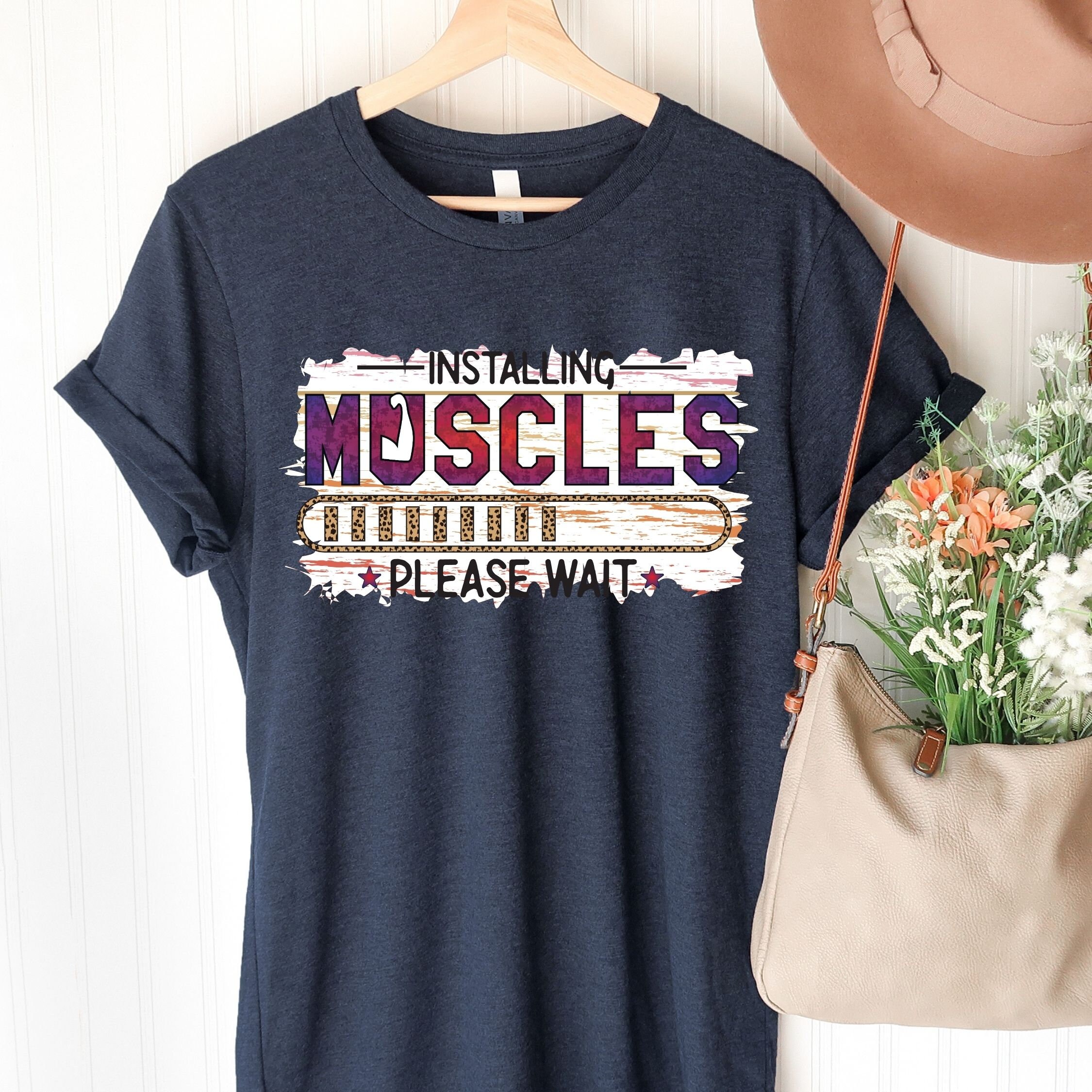 Muscle Installing Shirt, Please Wait, Workout Humor Shirt, Lift Weight ...