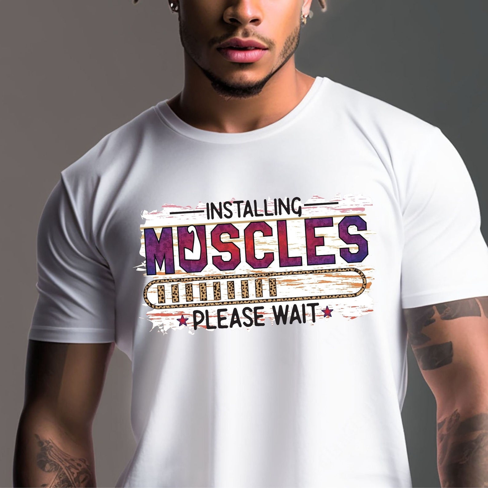 Muscle Installing Shirt, Please Wait, Workout Humor Shirt, Lift Weight ...