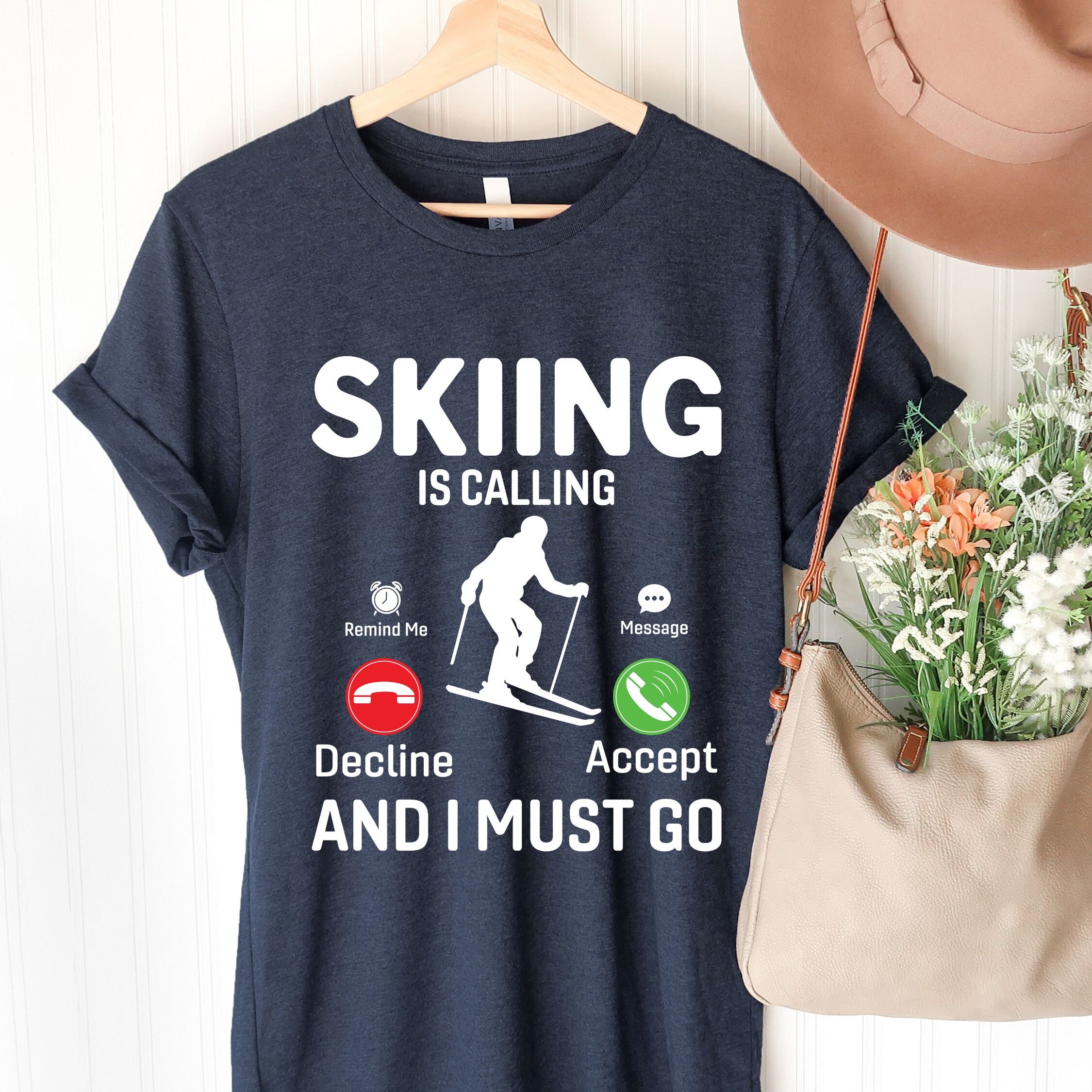 Skiing is Calling T-shirt, Funny Ski Shirt, Ski Shirt, Skiing Gift, Ski ...