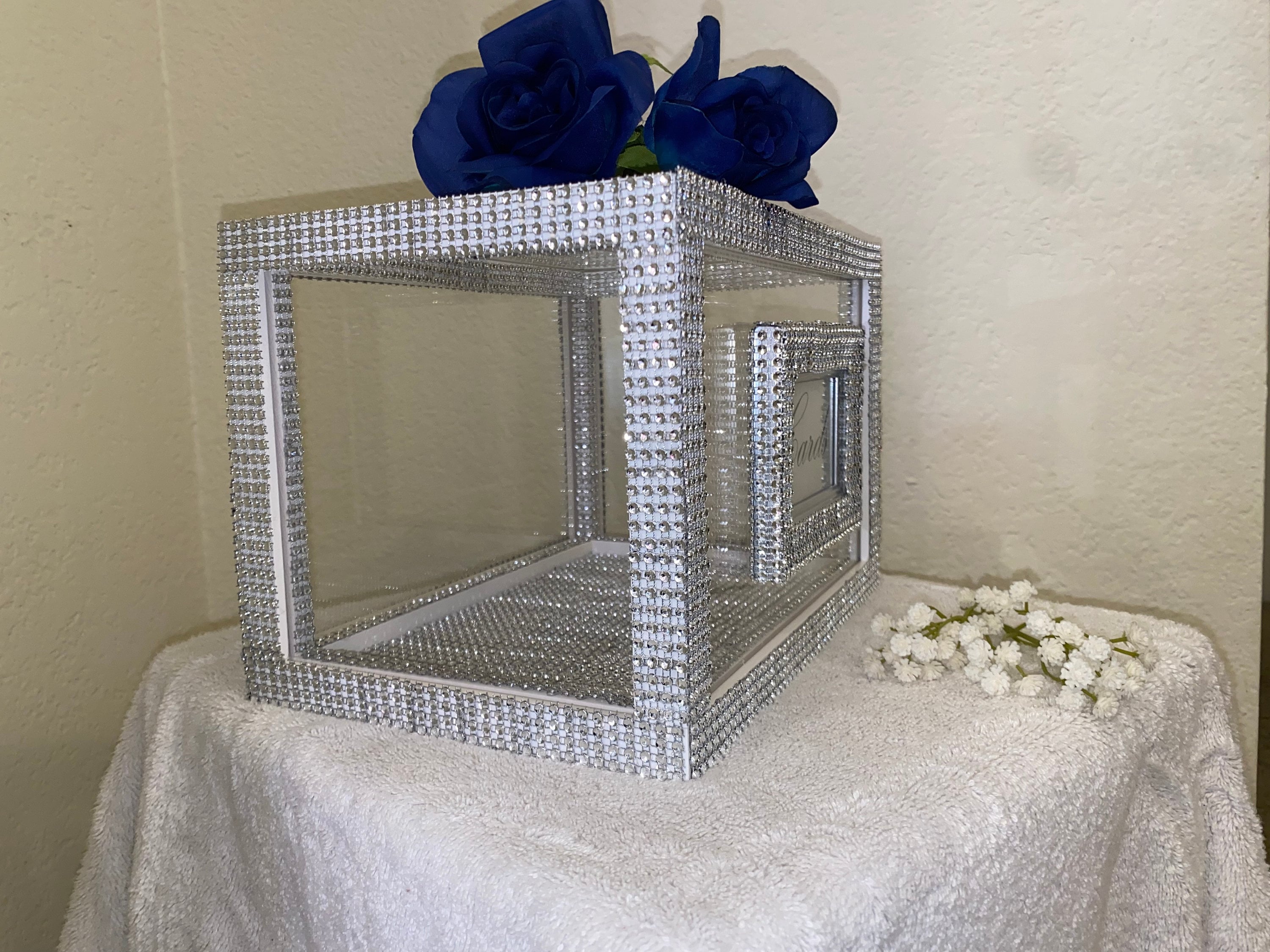 Acrylic Wedding Bling Wrap Card Box W/slot/party Gift Card Box/wedding ...