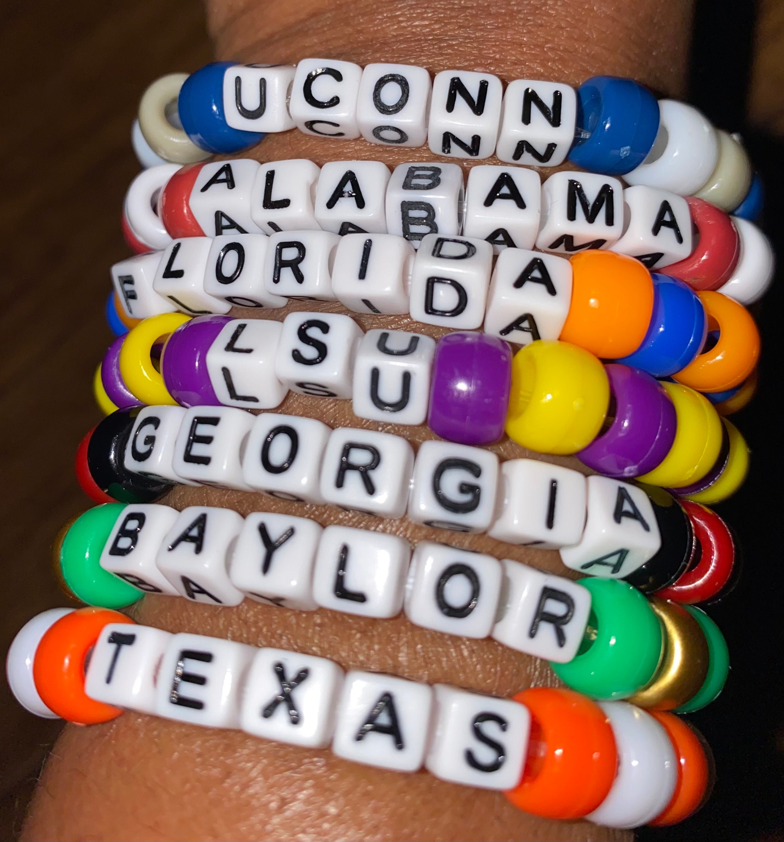 Custom College Pony Bracelets/college Sports/friendship/choose YOUR ...