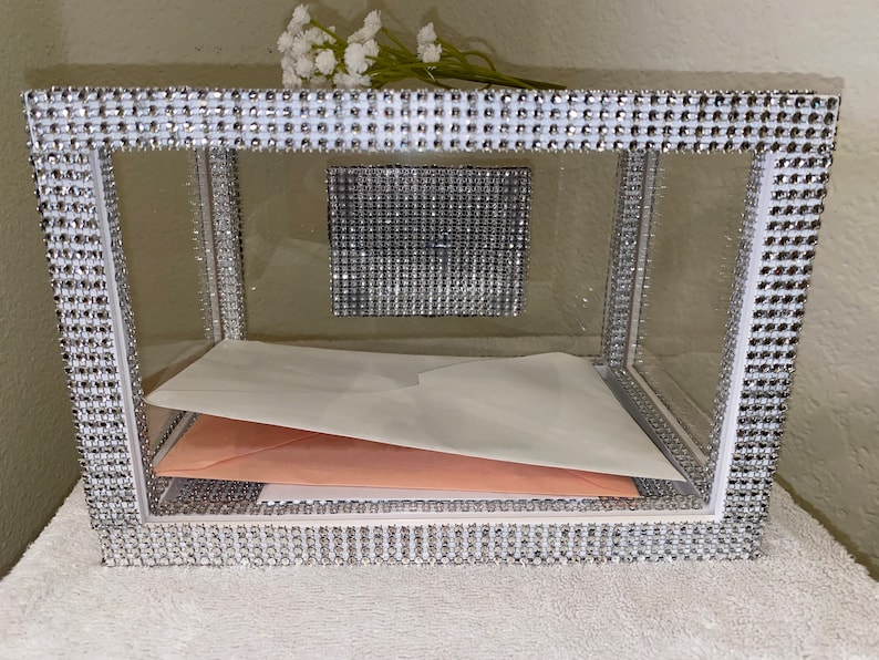Acrylic Wedding Bling Wrap Card Box W/slot/party Gift Card Box/wedding ...