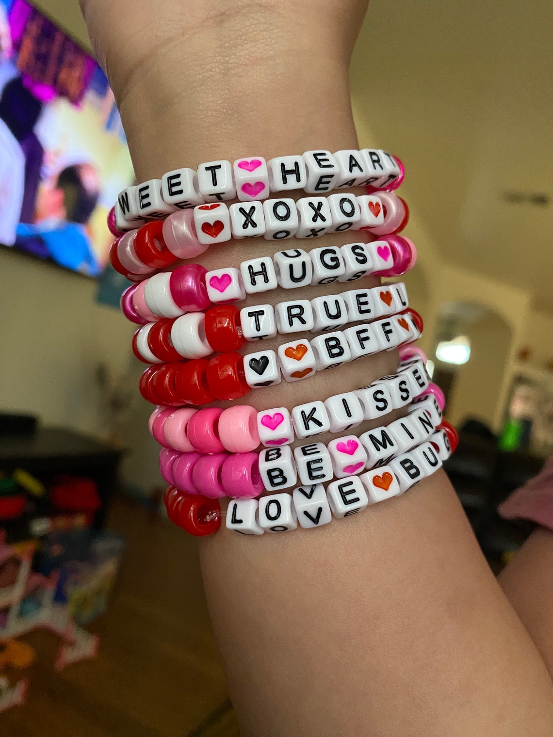 Valentine's Day Beaded Bracelets/friendship Bracelets/beaded Bracelets ...