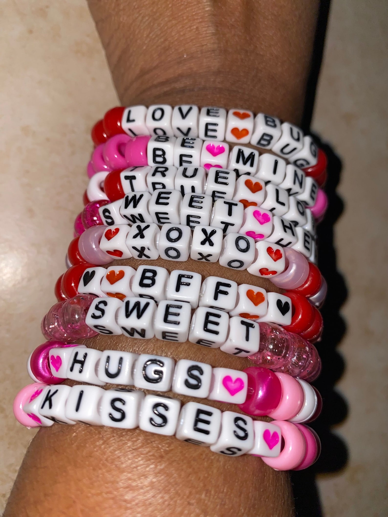 Valentine's Day Beaded Bracelets/friendship Bracelets/beaded Bracelets ...