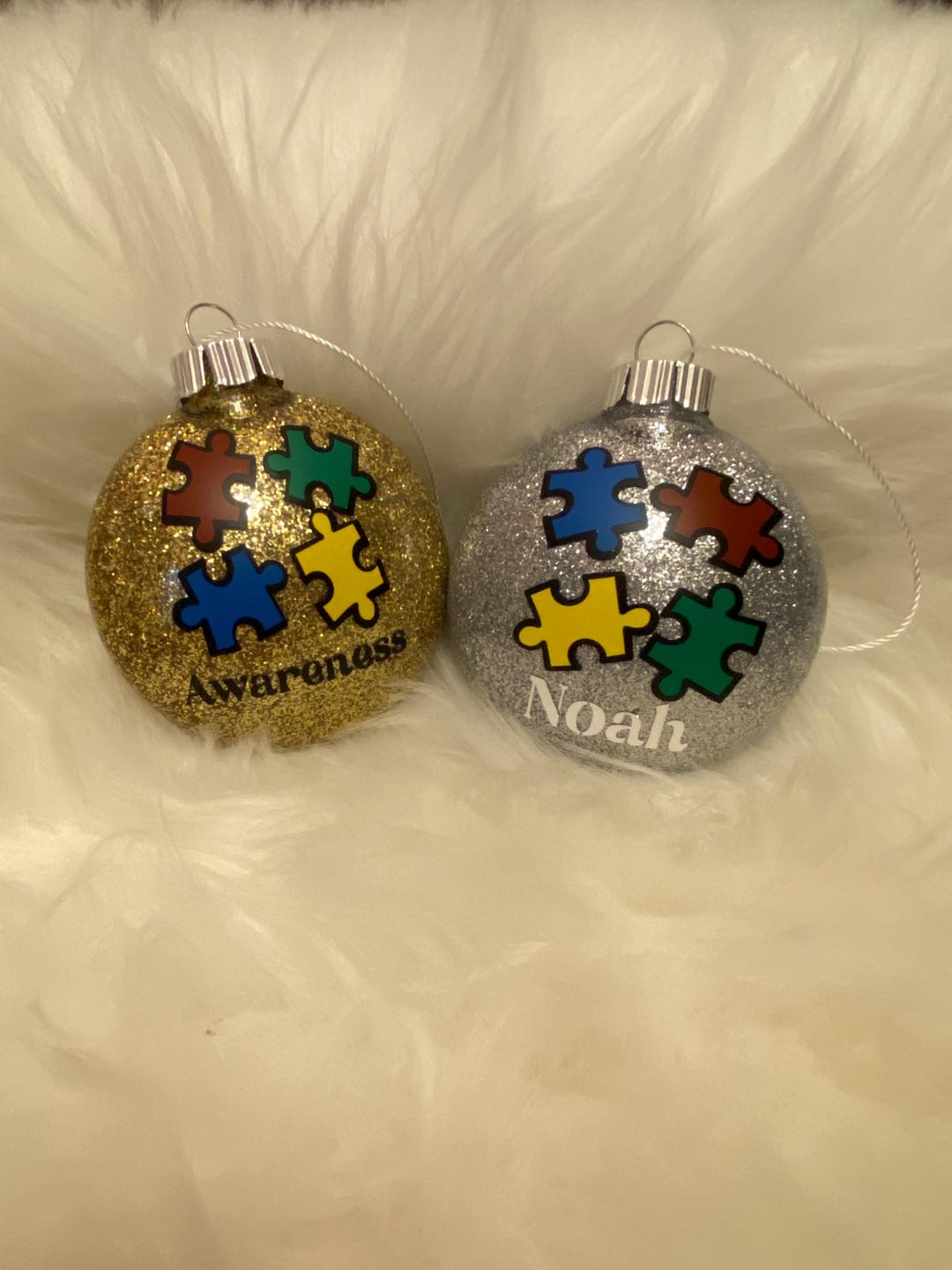 Autism Glitter Ornament/custom Autism Glitter Ornament/christmas ...